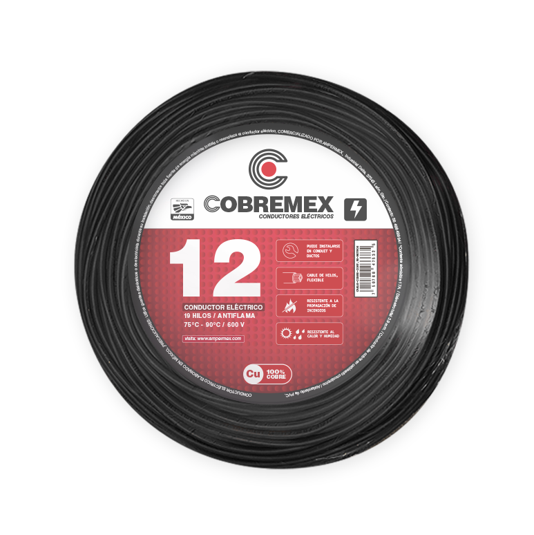 Cable de cobre THW calibre 12 Cobremex - 90m - ENVÍO GRATIS